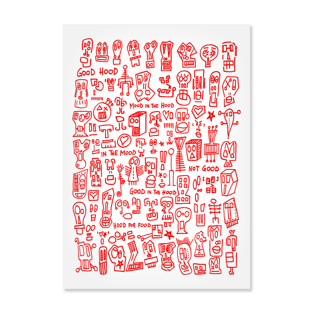 Raul - Hood White and Red | Limited Edition Print | Urban Art NZ | Limn ...